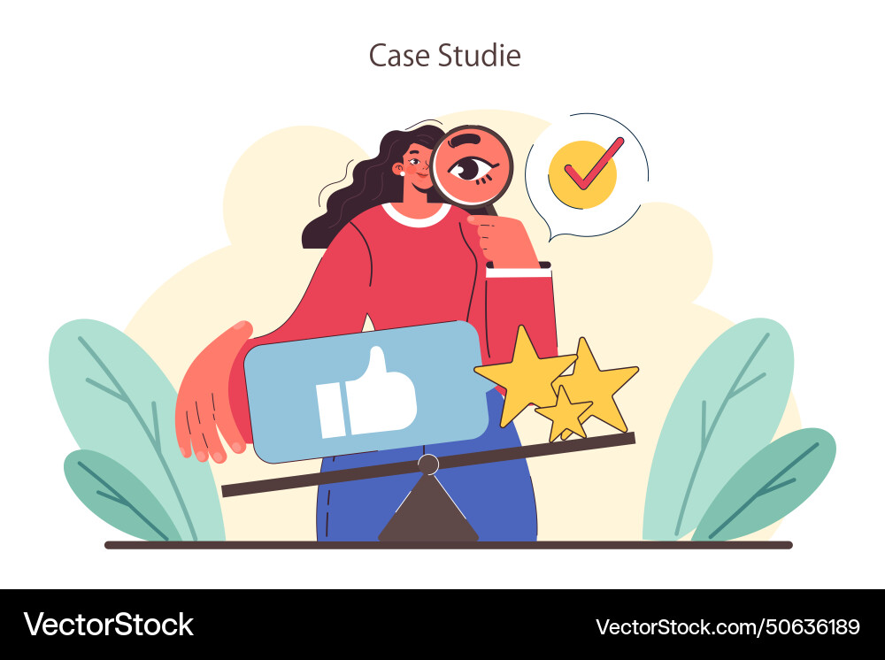 Case studies concept detailed analysis Royalty Free Vector