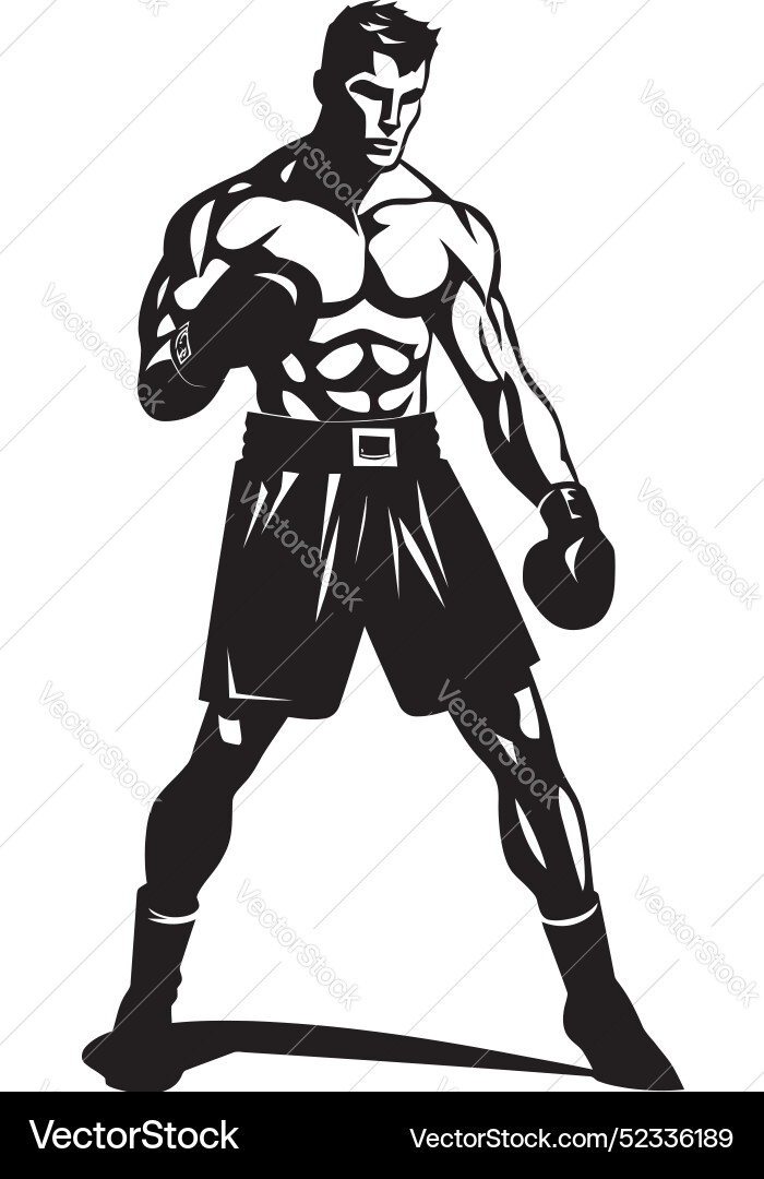 Knockout dynamo iconic boxer silhouette jab Vector Image