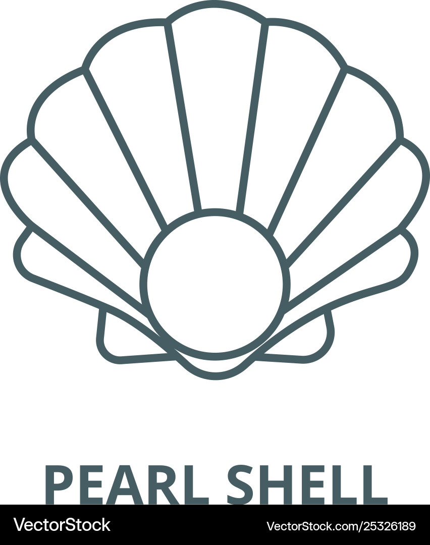 Pearl shell line icon linear concept Royalty Free Vector