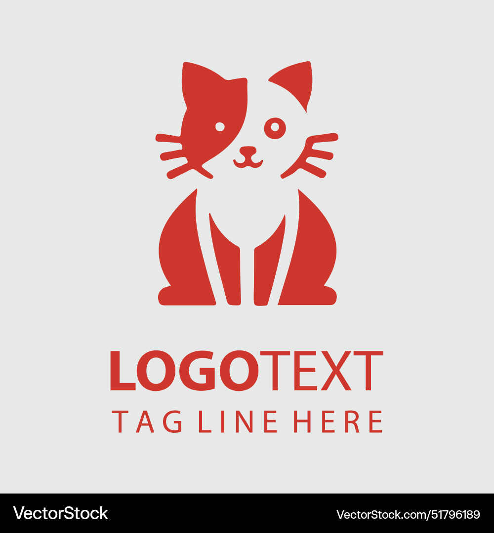 Pet cat logo Royalty Free Vector Image - VectorStock