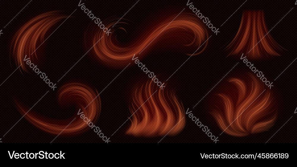 Realistic hot air flow effect on transparent Vector Image