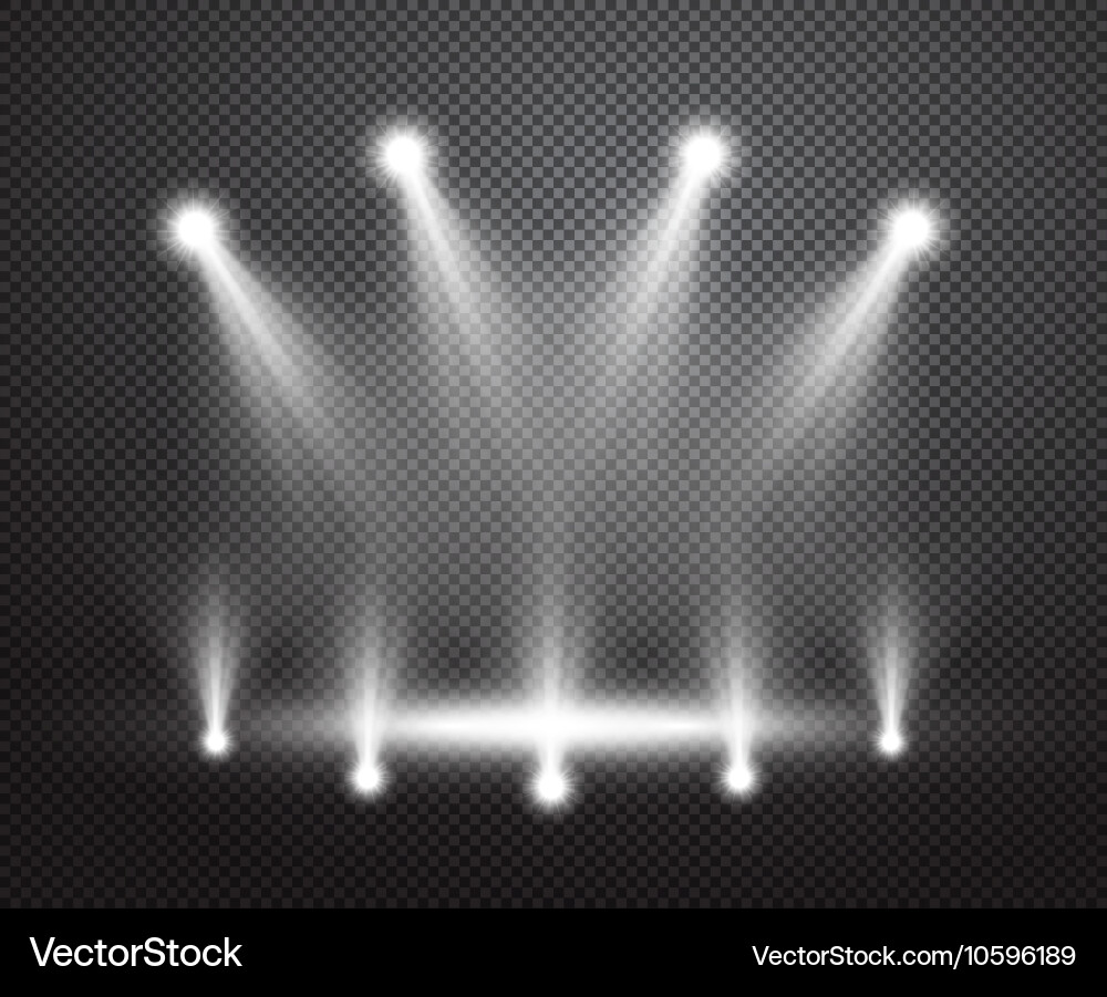 Realistic stage lighting background Royalty Free Vector
