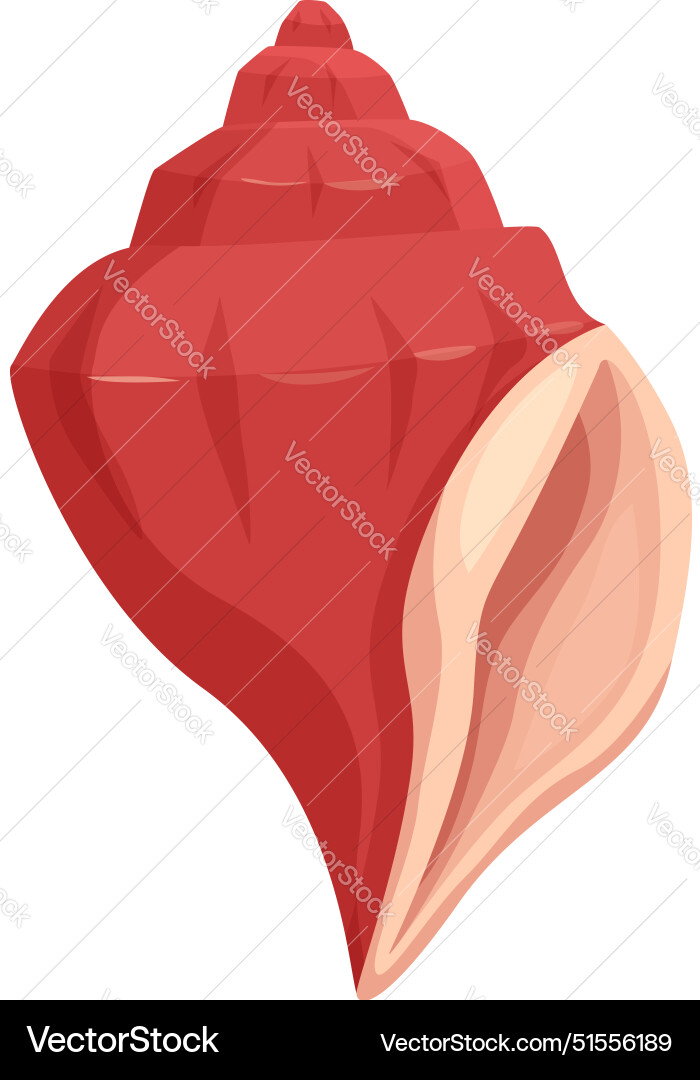 Red Conch Seashell - Vertical Shot Royalty Free Vector Image