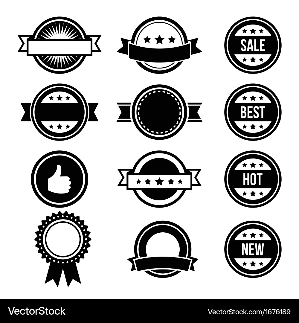 Retro round badges vintage labels set Royalty Free Vector