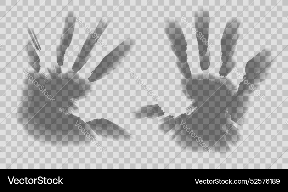 Set of transparent shadows hand print Royalty Free Vector