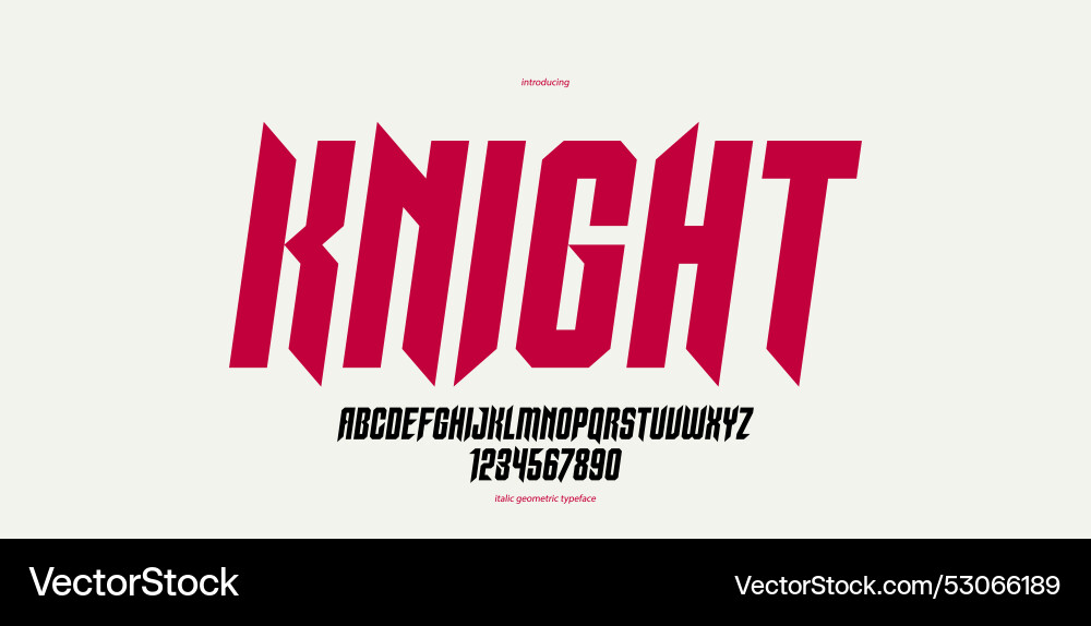 Sharp and bold display italic font for logo Vector Image