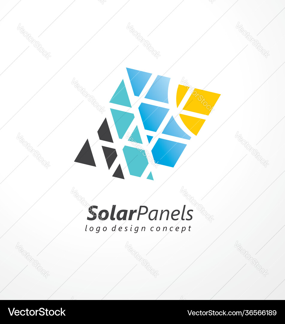 Solar panels logo design Royalty Free Vector Image