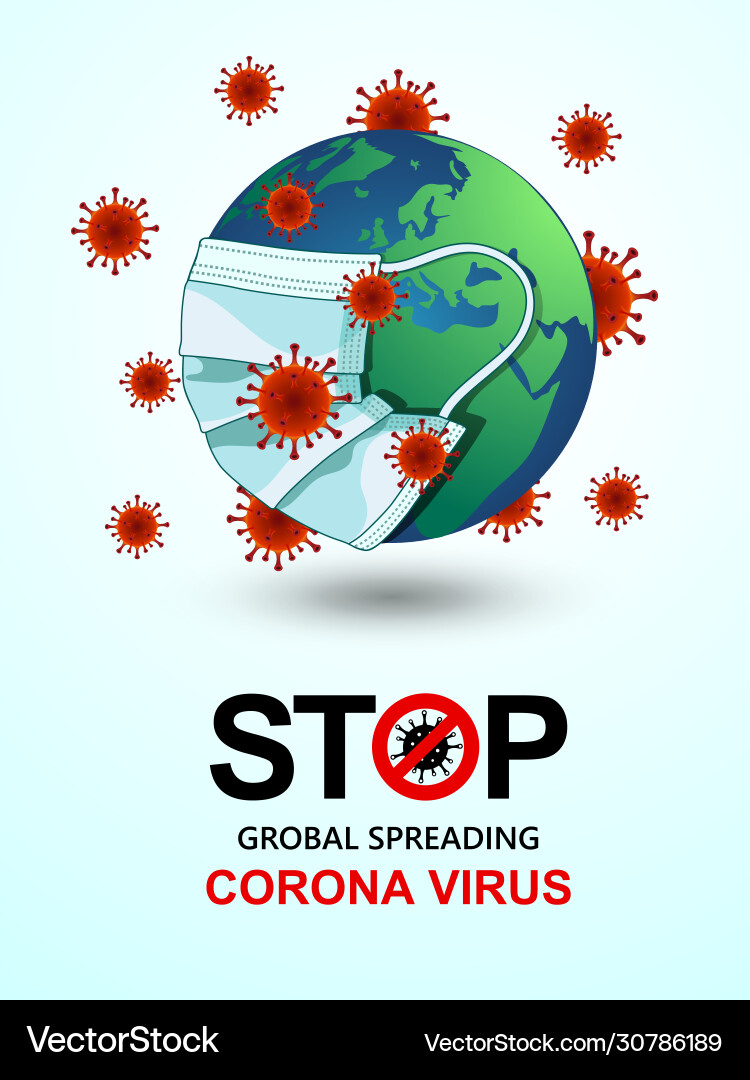 Virus around world Royalty Free Vector Image - VectorStock