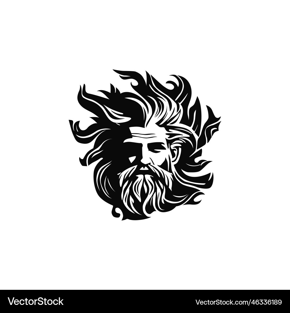 Zeus face art abstract mascot logo Royalty Free Vector Image