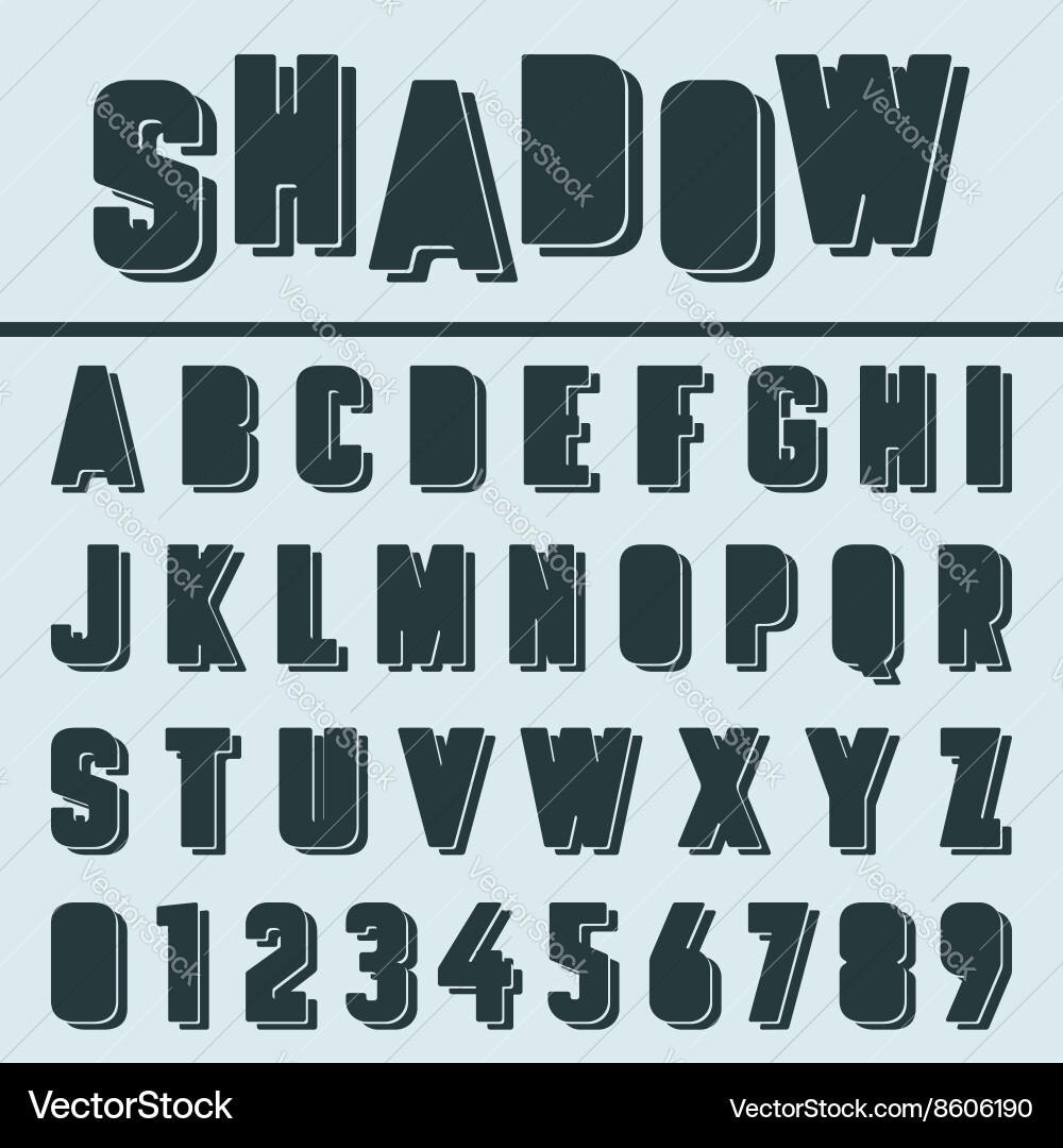 Alphabet font template Royalty Free Vector Image