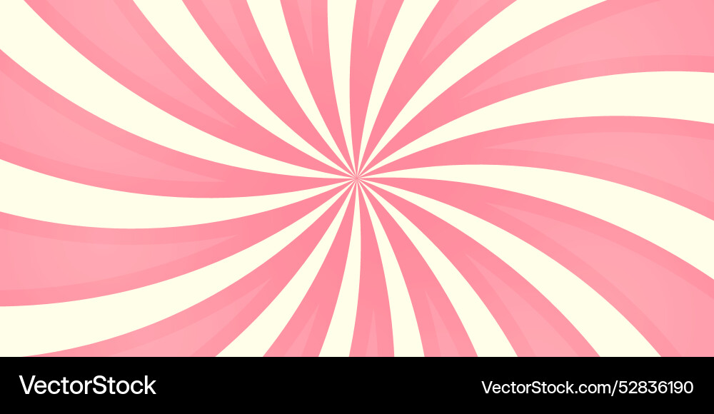 Candy spiral background pink rays swirl lollipop Vector Image