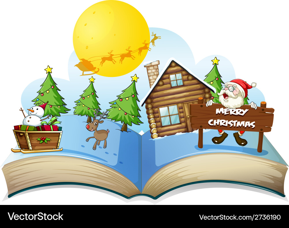 Christmas book Royalty Free Vector Image - VectorStock