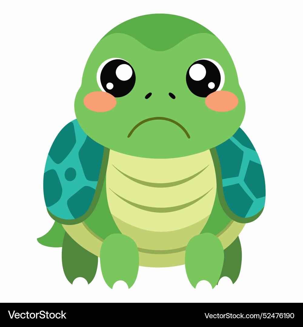 Galapagos tortoise turtle angry kawaii Royalty Free Vector
