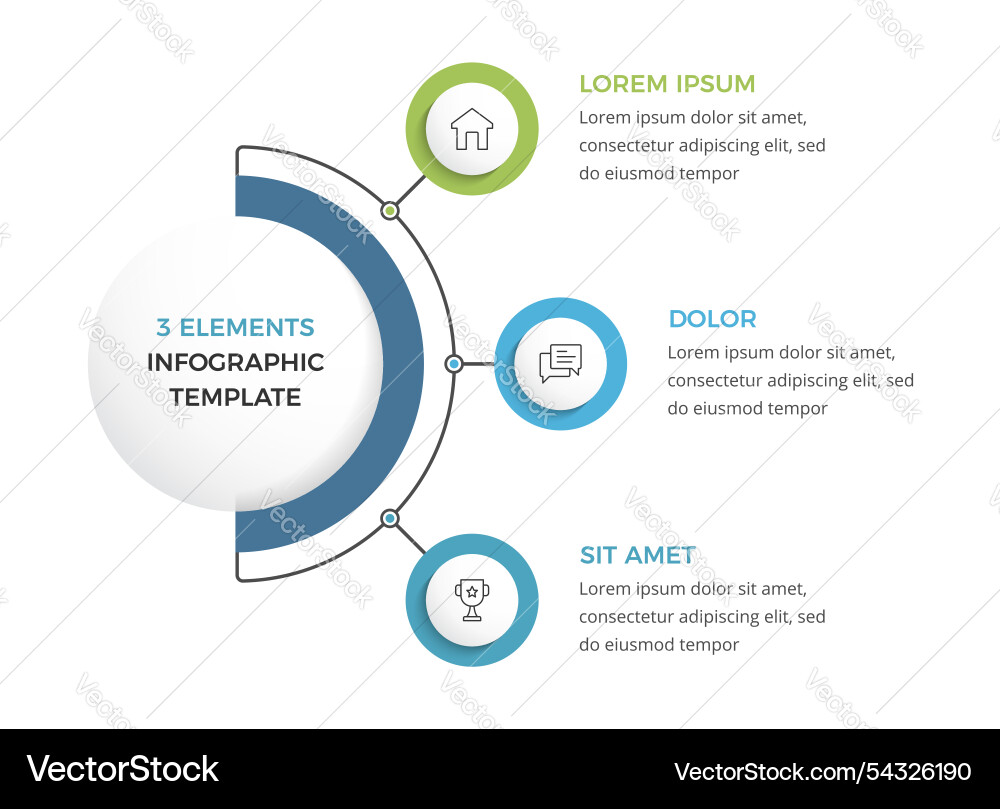 Infographic template with 3 elements Royalty Free Vector