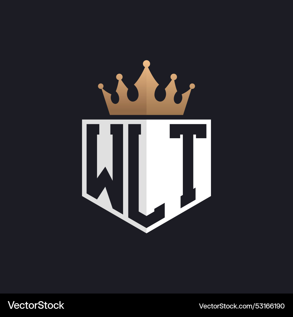 Luxury wlt logo with crown elegant initials Vector Image