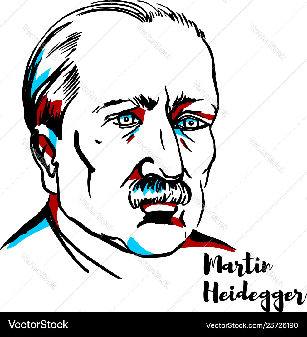 Martin heidegger portrait Royalty Free Vector Image