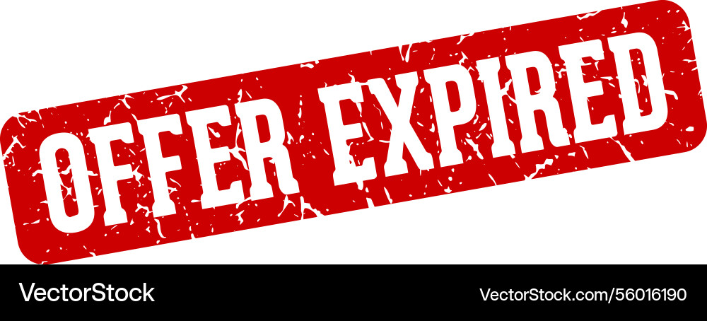 Offer expired rectangular sign stamp Royalty Free Vector