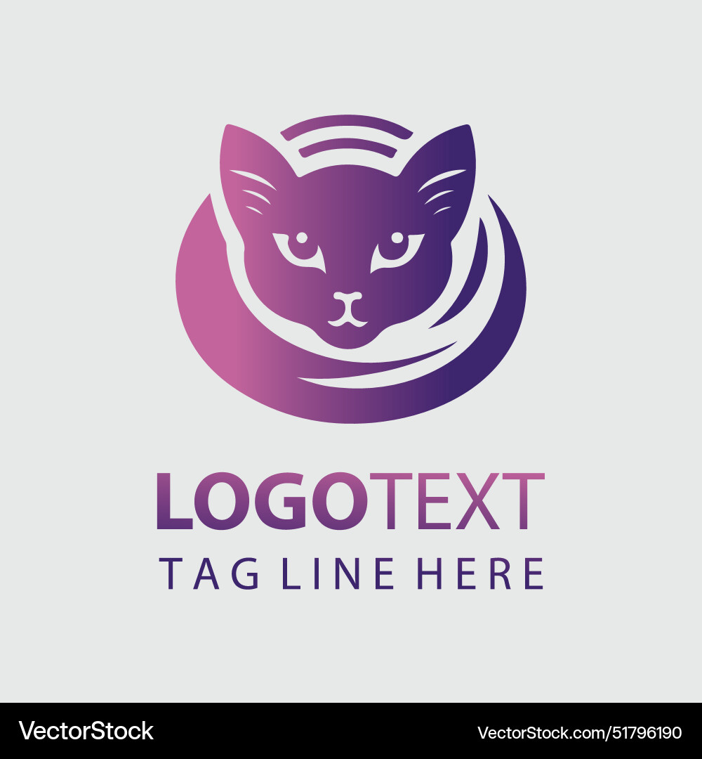 Pet cat logo Royalty Free Vector Image - VectorStock