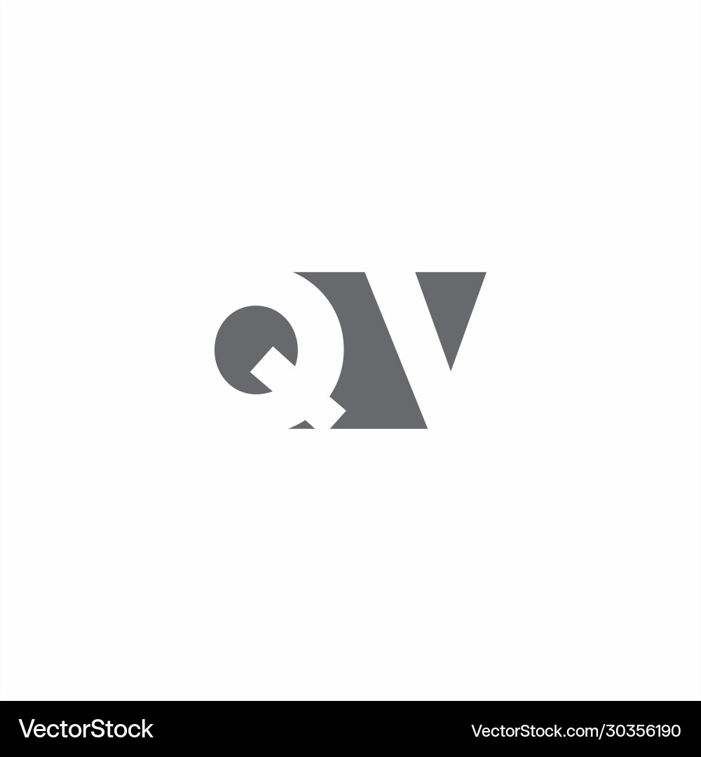 Qv logo monogram with negative space style design Vector Image