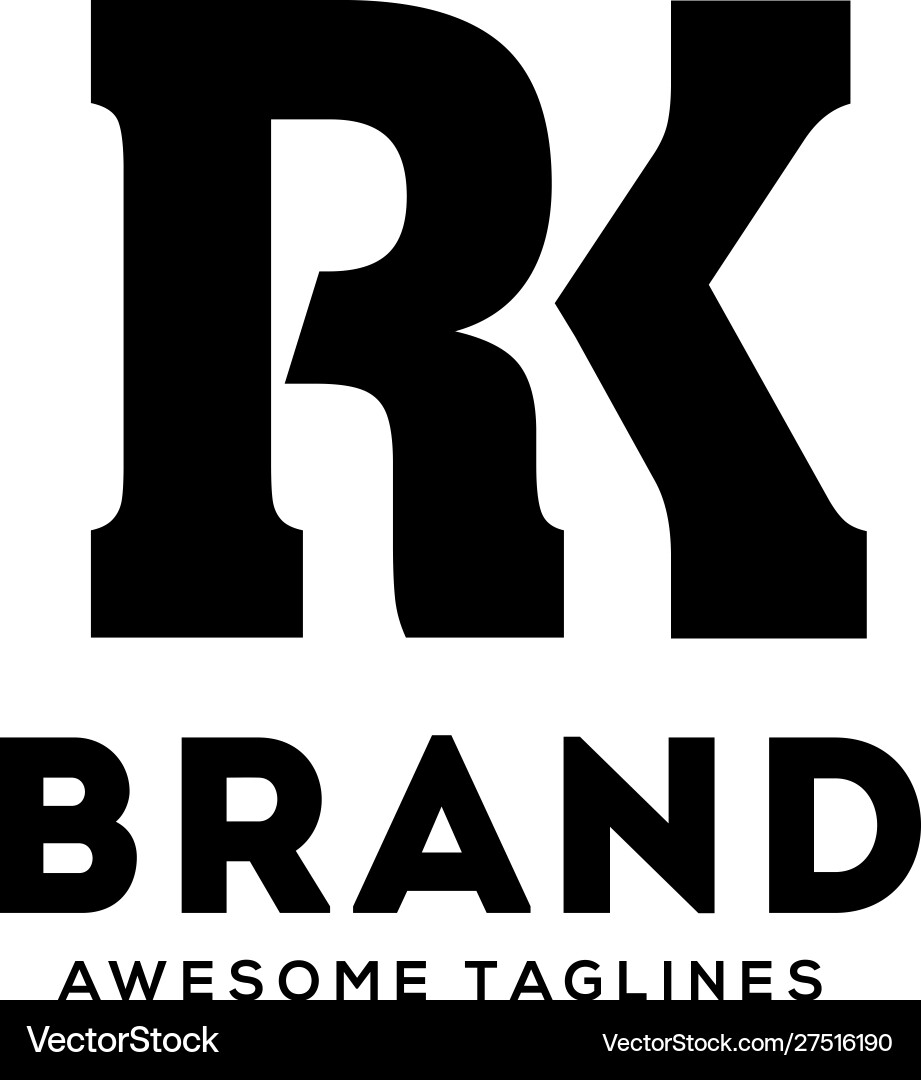 RK Letter Monogram Logo Royalty Free Vector Image