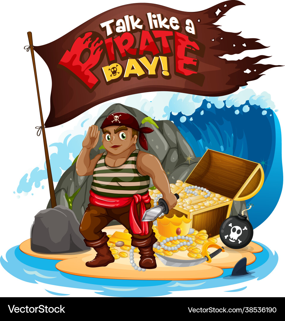 Talk like a pirate day font banner Royalty Free Vector Image