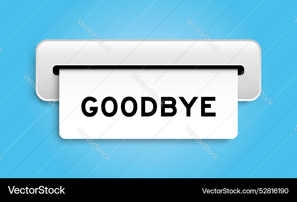 White coupon banner with word goodbye from Vector Image