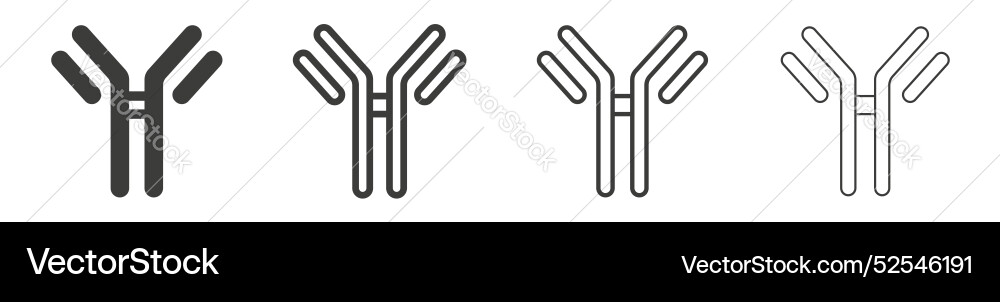 Antibody icon set on white background Royalty Free Vector