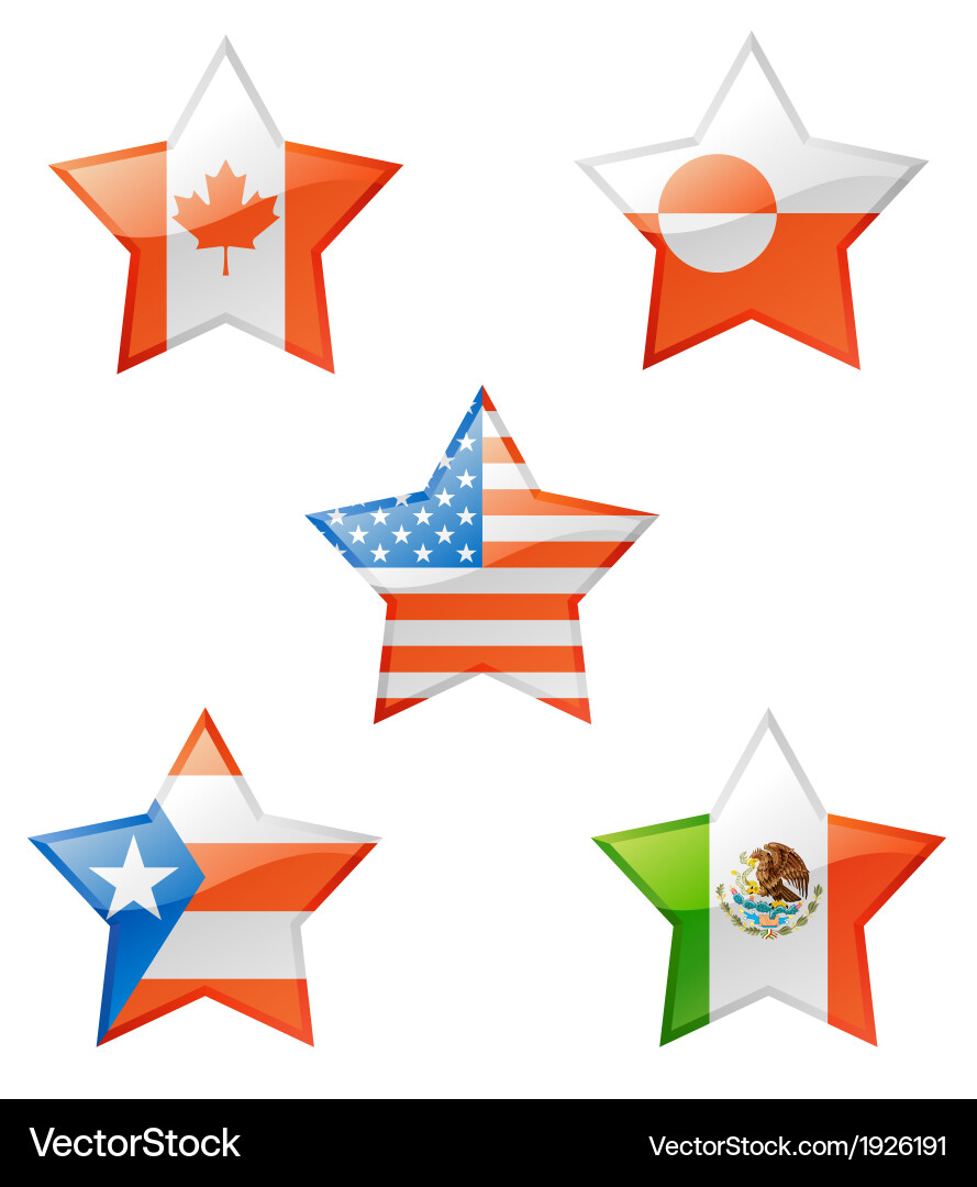 Flags star Royalty Free Vector Image - VectorStock