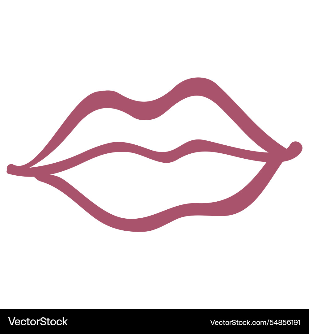 Lips line art Royalty Free Vector Image - VectorStock