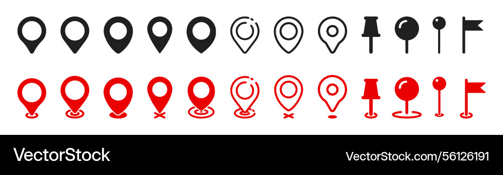 Location pin icon map pin place marker Royalty Free Vector