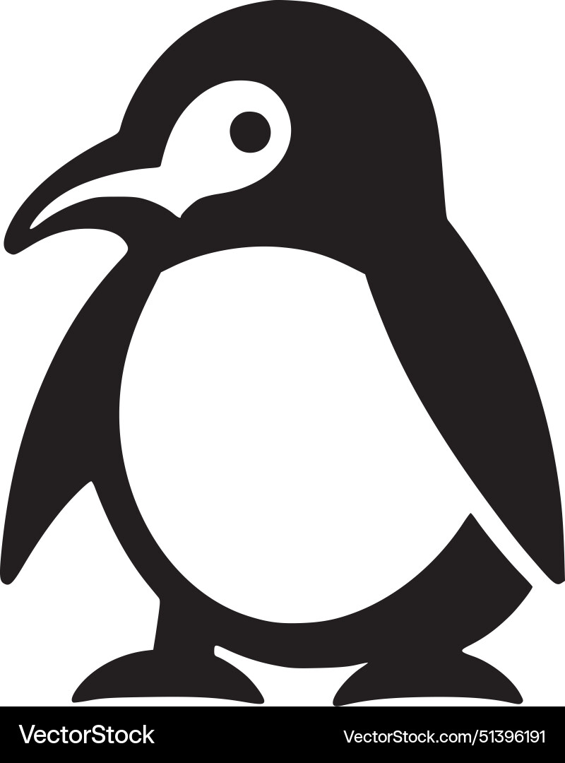 Penguin - black and white Royalty Free Vector Image