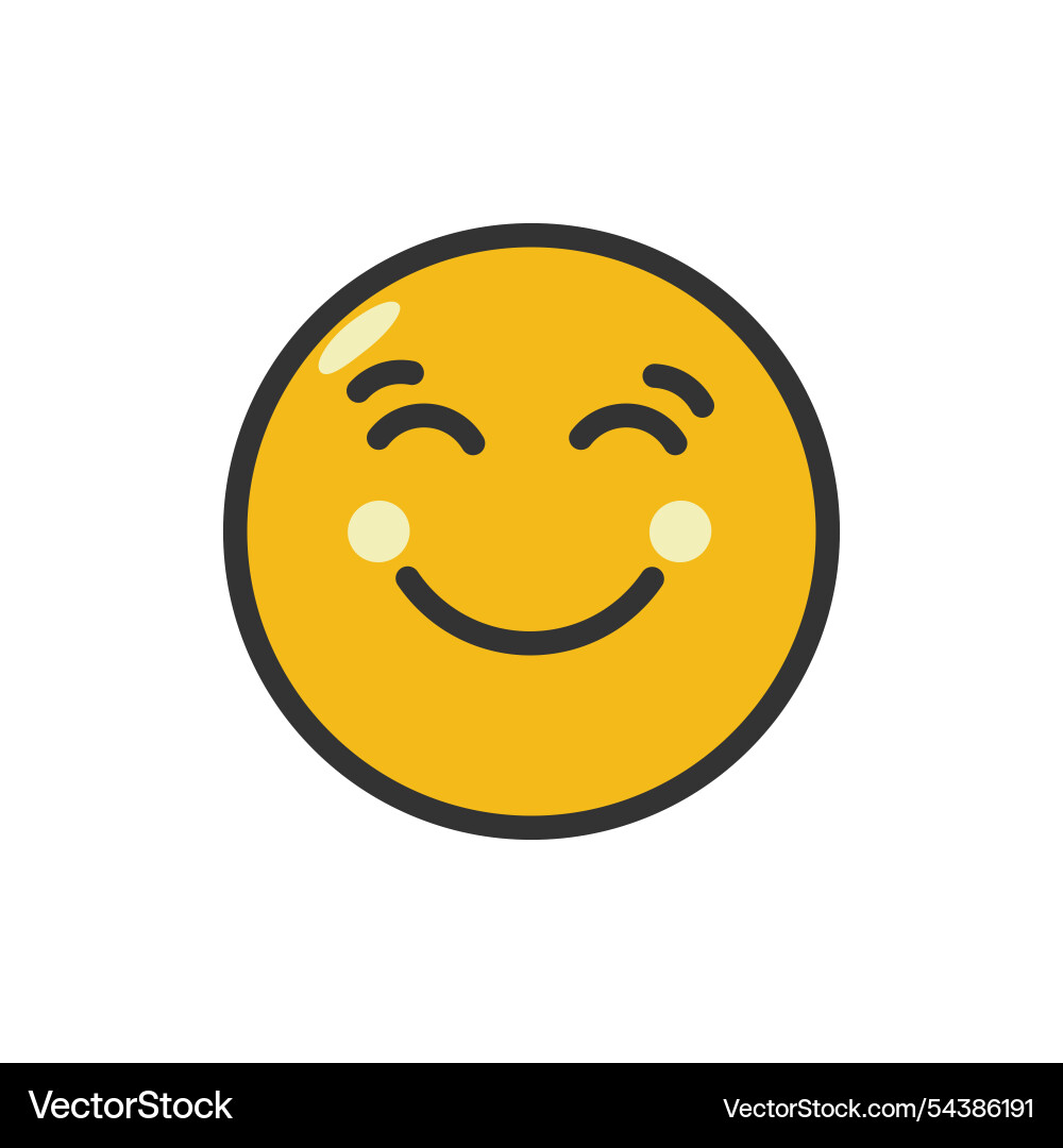 Smile face emoticon icon isolated Royalty Free Vector Image