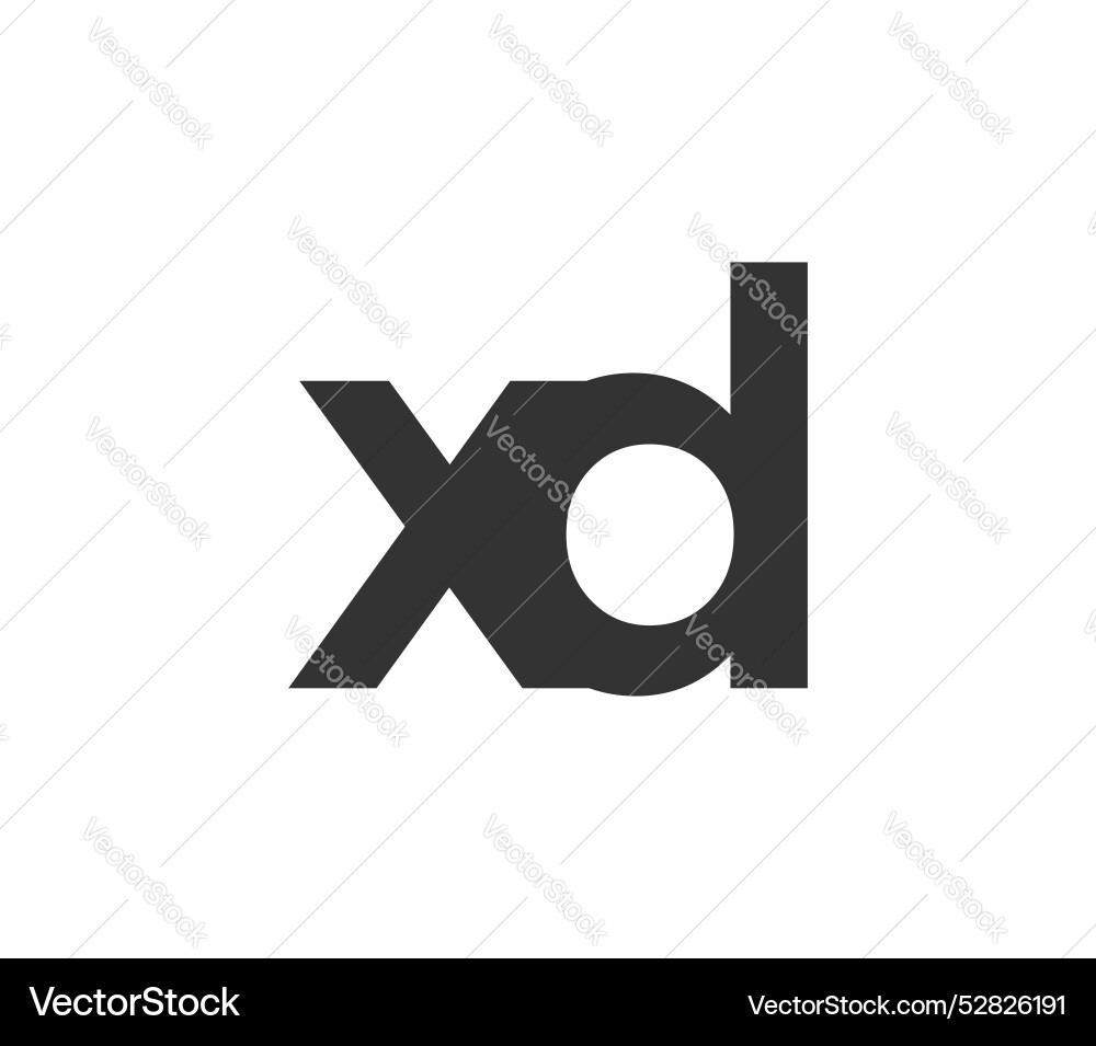 Xd creative geometric initial based modern Vector Image