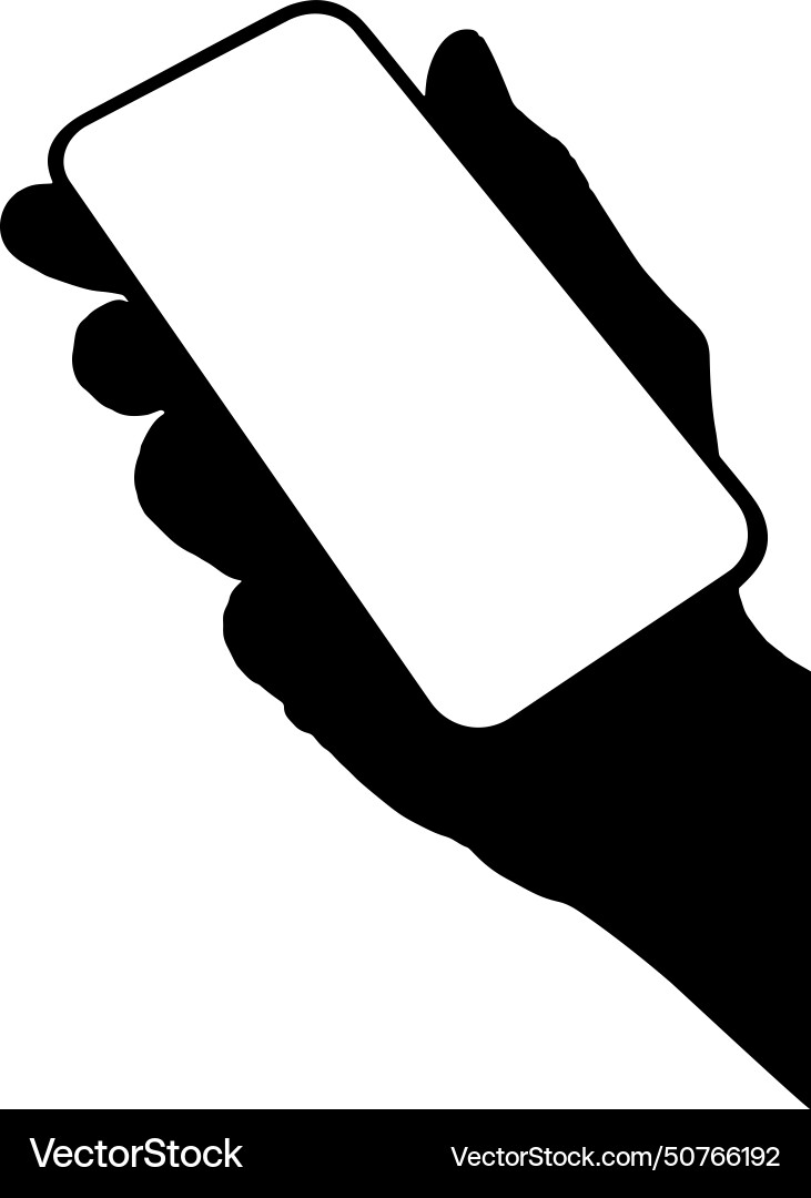 A phone in hand on transparent background Vector Image