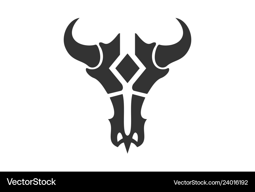Abstract bull skull logo icon Royalty Free Vector Image