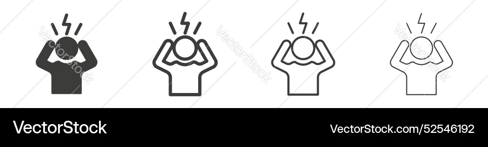 Anxiety icon set on white background Royalty Free Vector