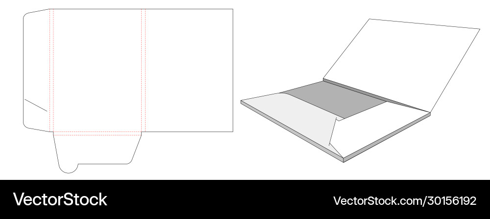 Cardboard folder die cut template design Vector Image