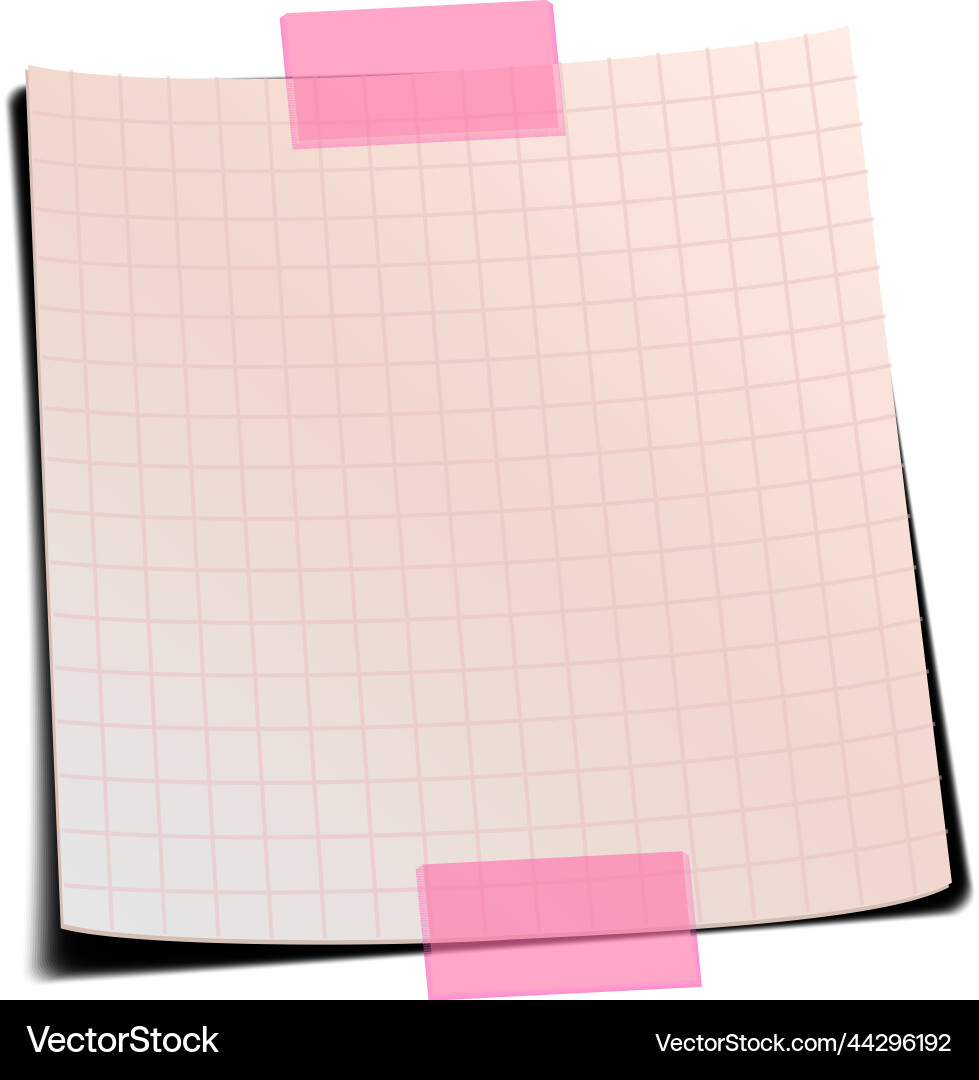 Checkered square sheet with sticky tape blank Vector Image
