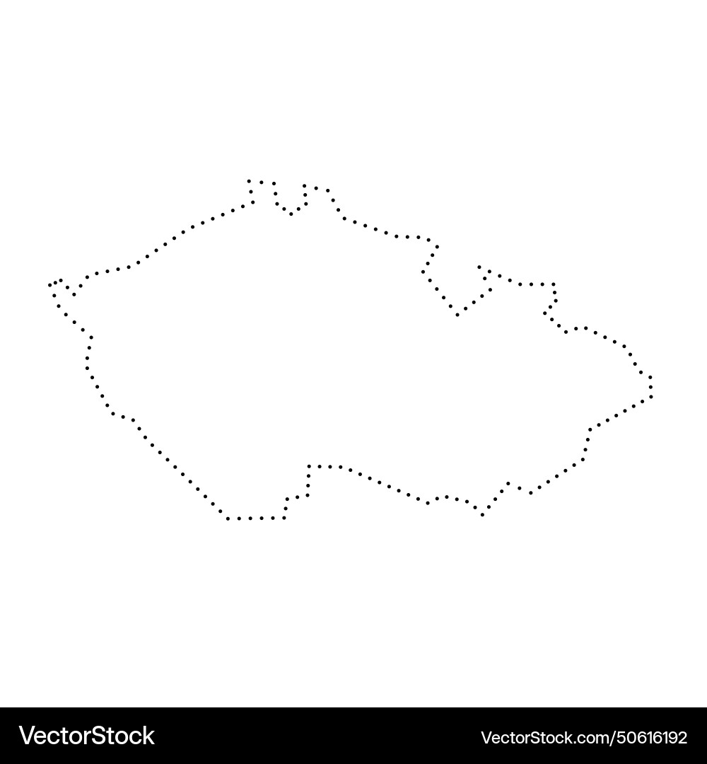Czech republic dotted outline map Royalty Free Vector Image