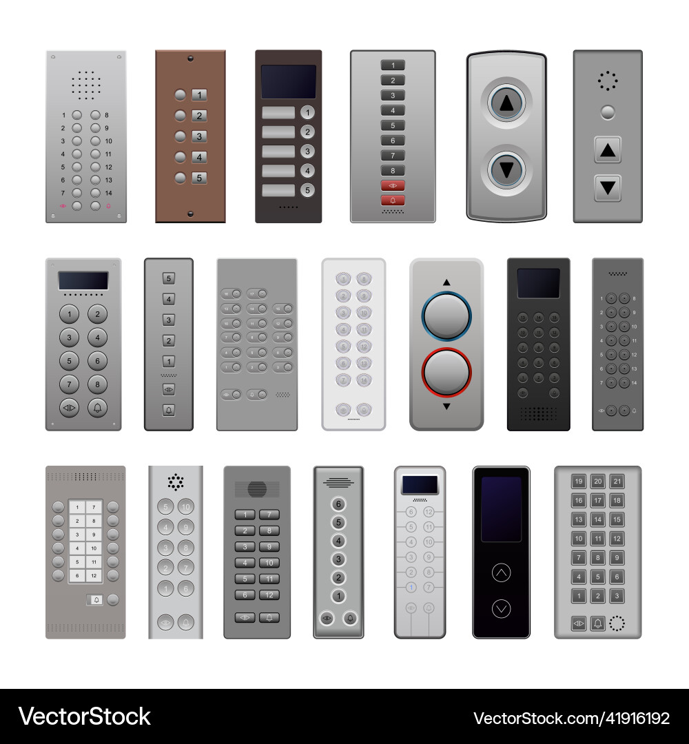 Elevator Button Collection Royalty Free Vector Image