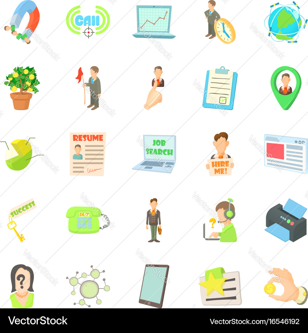 Employee icons set cartoon style Royalty Free Vector Image Employee icons set cartoon style Royalty Free Vector Image