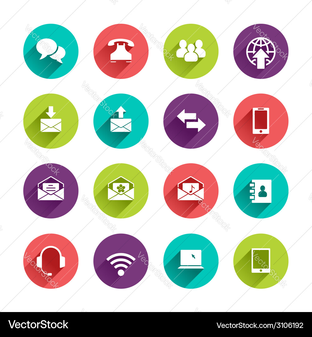 Flat application icons set Royalty Free Vector Image