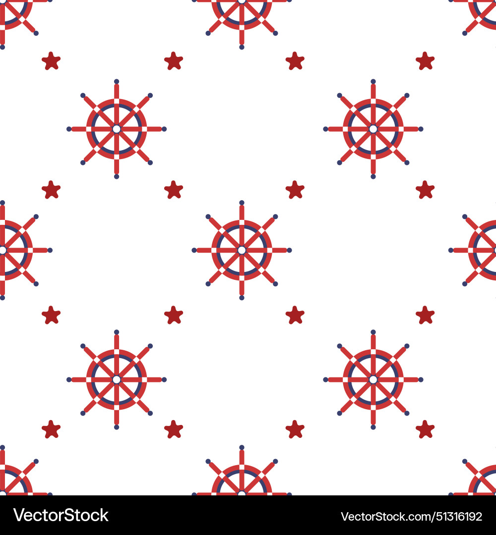 Nautical steering wheels seamless pattern Vector Image