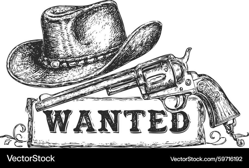 Old West Wanted Poster Royalty Free Vector Image
