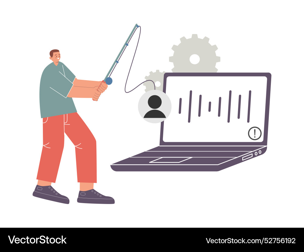 Phising crime data stealer thief internet threat Vector Image