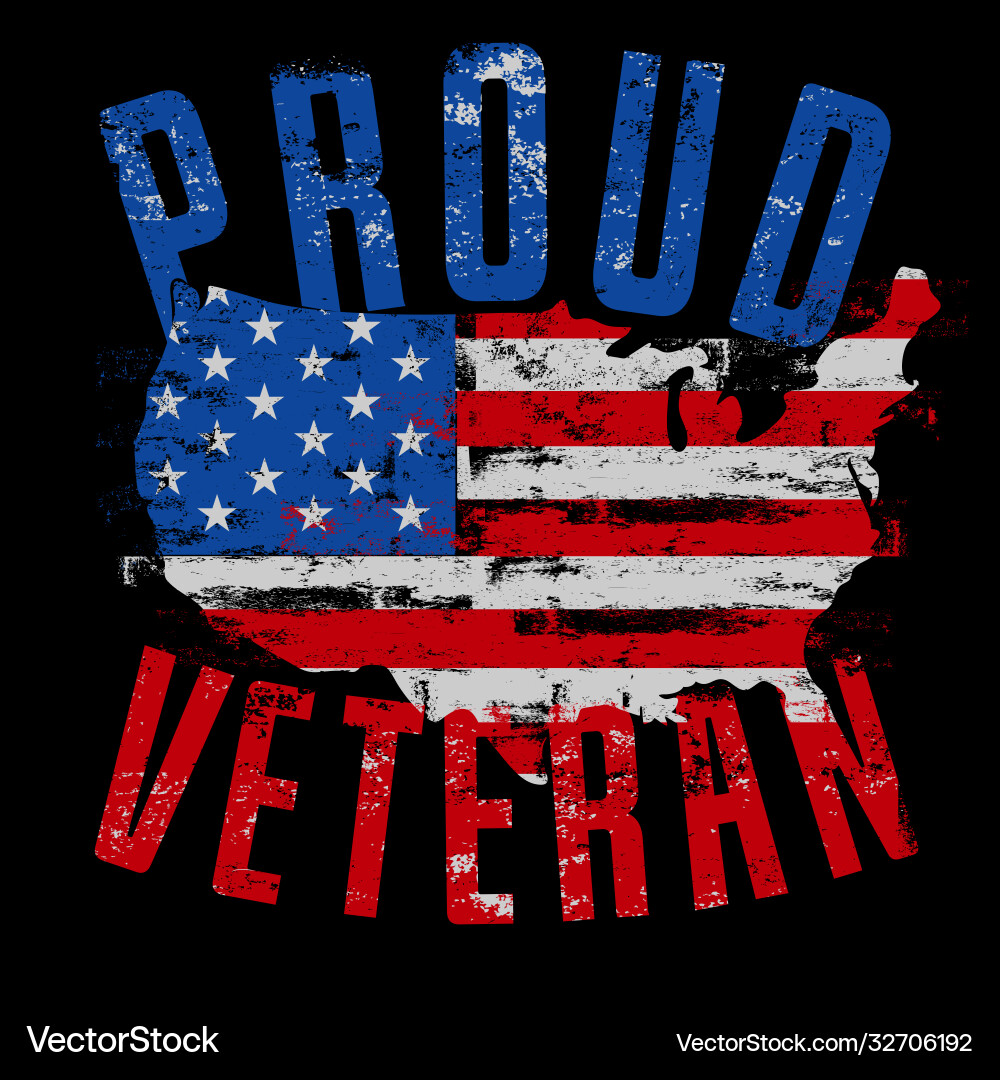 Proud Veteran US Map - Patriotic Design Royalty Free Vector