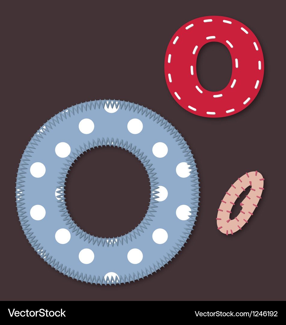 Set of stitched font - letter o Royalty Free Vector Image