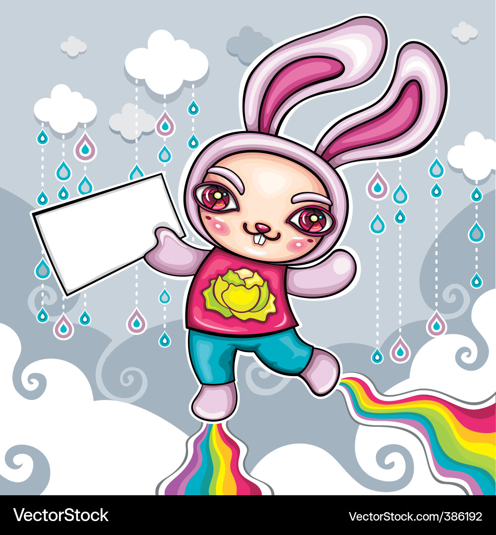 Super rabbit Royalty Free Vector Image - VectorStock