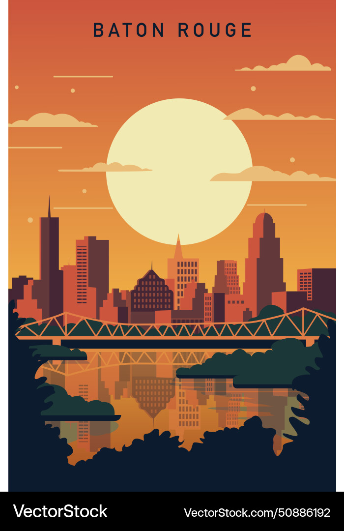 Usa baton rouge poster Royalty Free Vector Image
