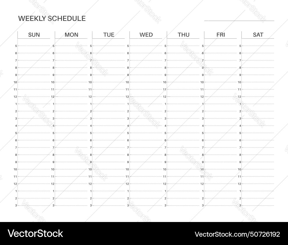 Weekly printable planner schedule template Vector Image